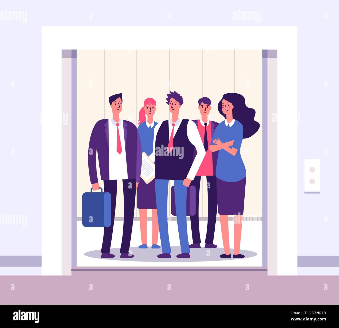 People elevator. Lift persons standing woman man group inside elevators ...