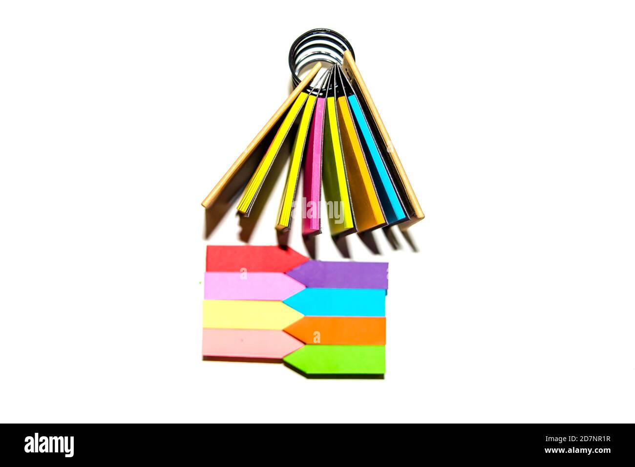 Set of different types of colorful sticky note isolated on white ...