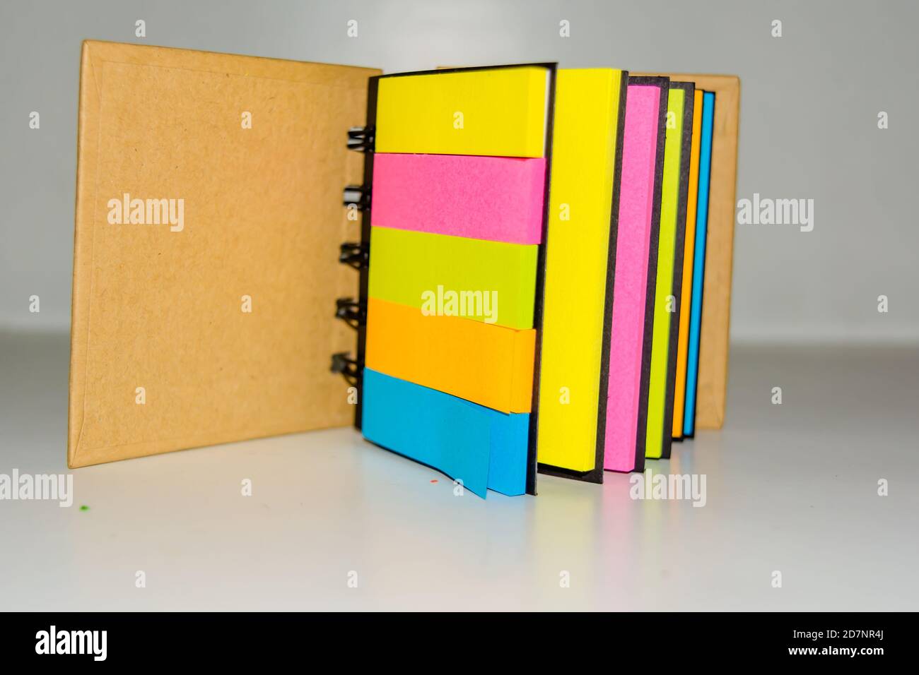 spiral notebook of sticky notes on isolate white background Stock Photo ...