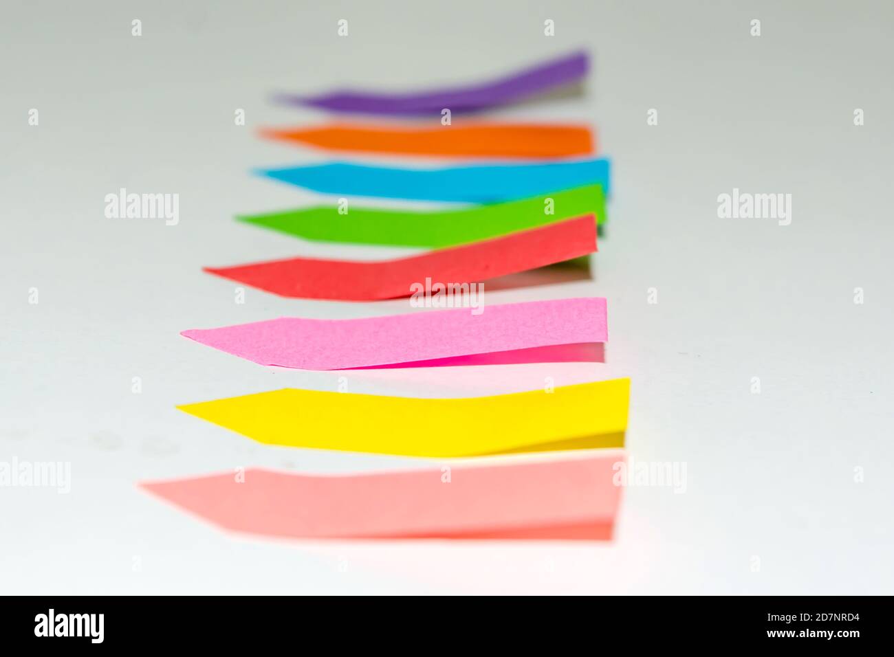 Set of different types of colorful sticky note isolated on white ...