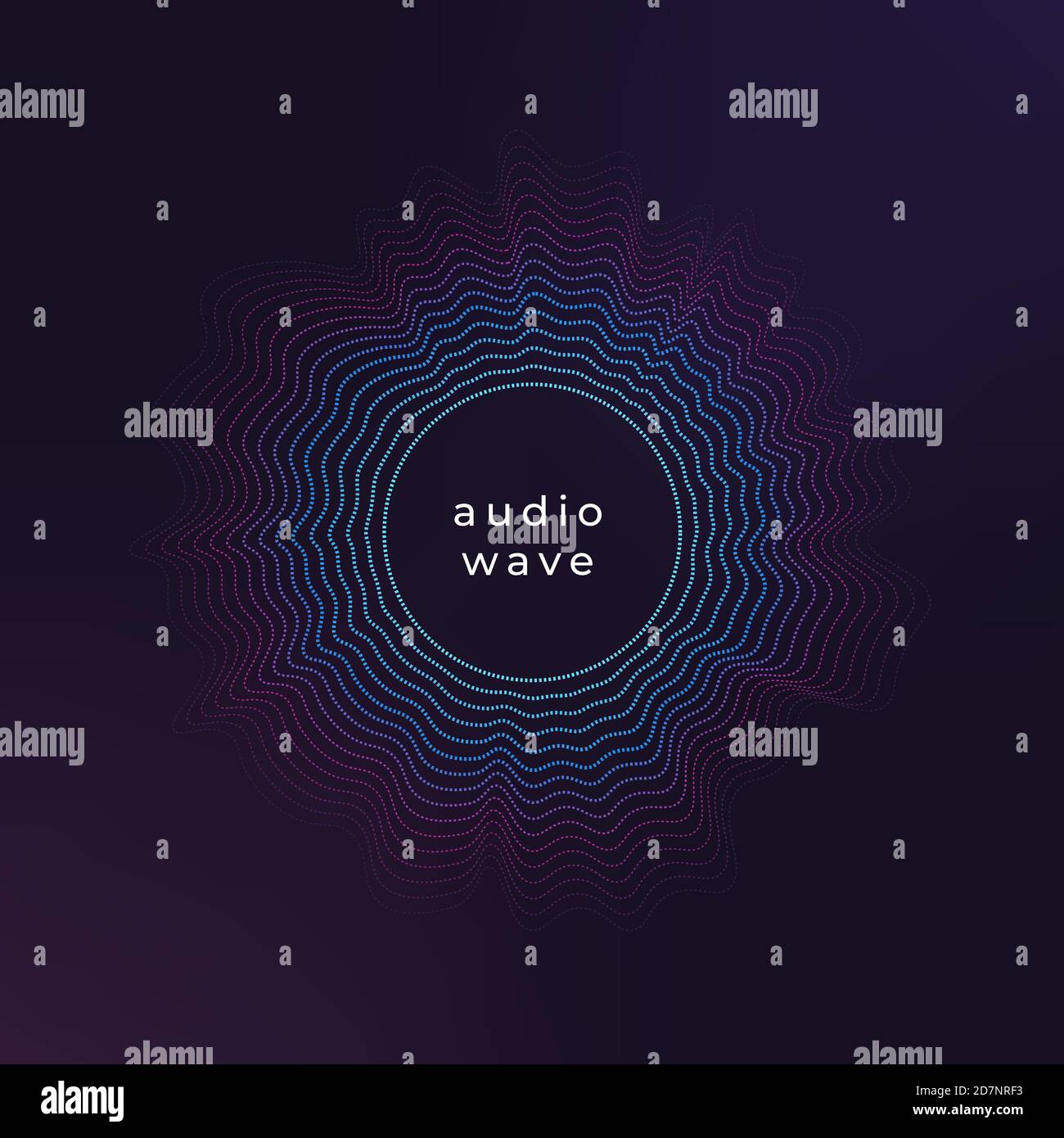 Sound circle wave. Abstract music ripple, audio amplitude waves flux ...