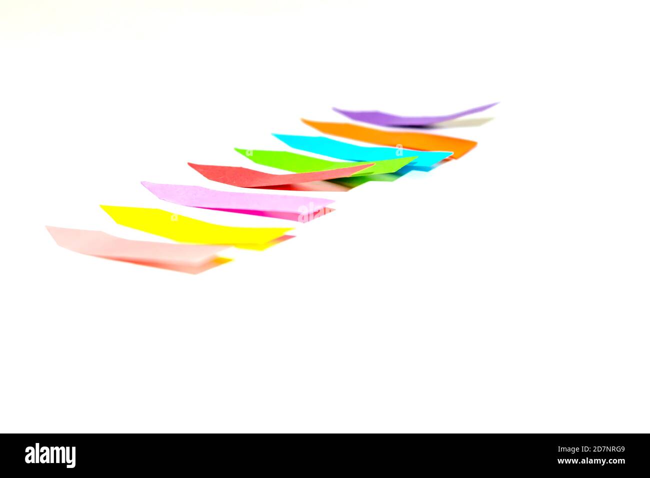 Set of different types of colorful sticky note isolated on white ...