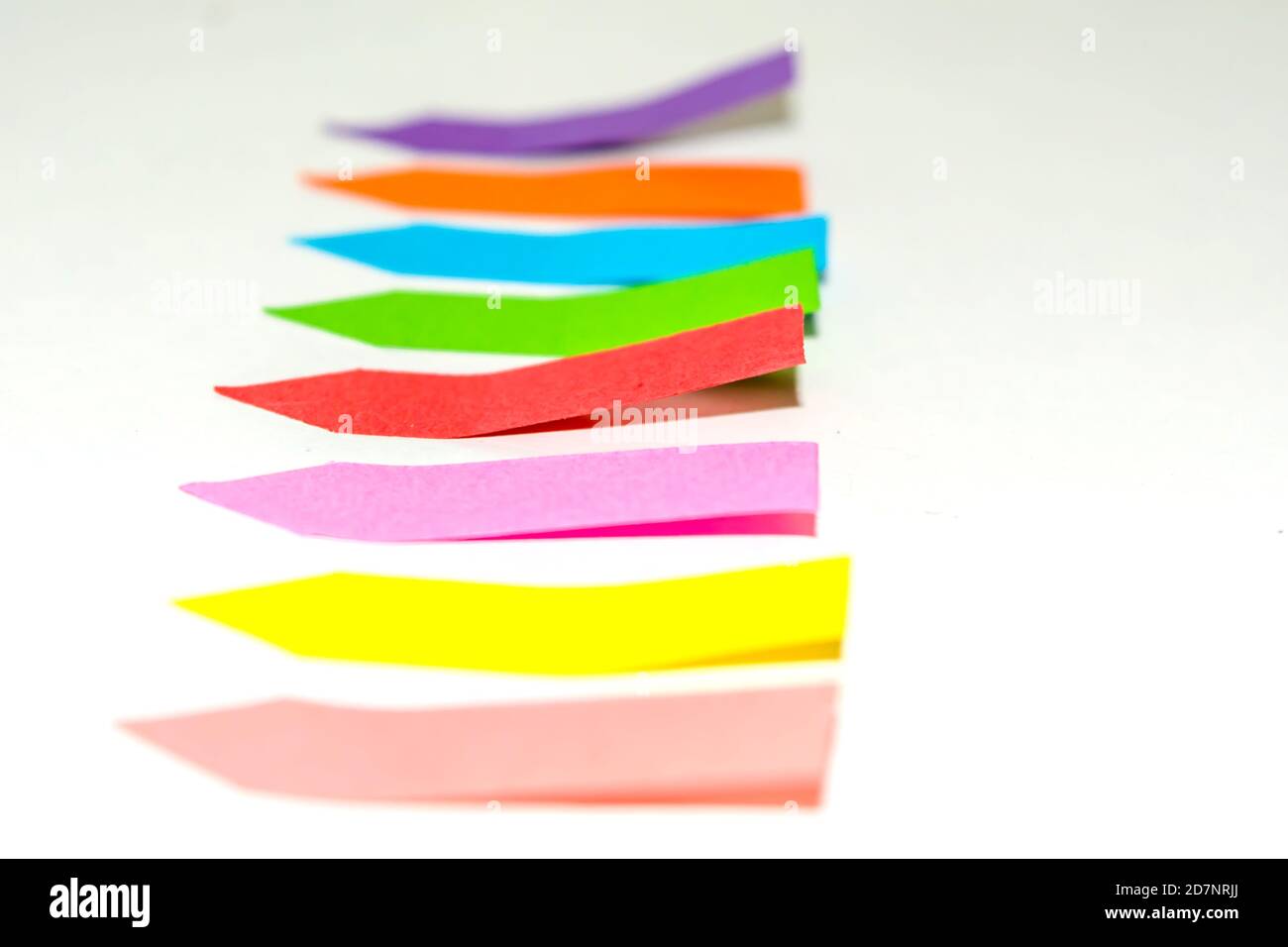 Set of different types of colorful sticky note isolated on white ...