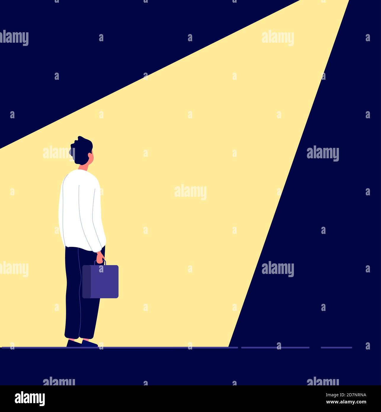 Business recruitment. Man in spotlight, office employment choice ...