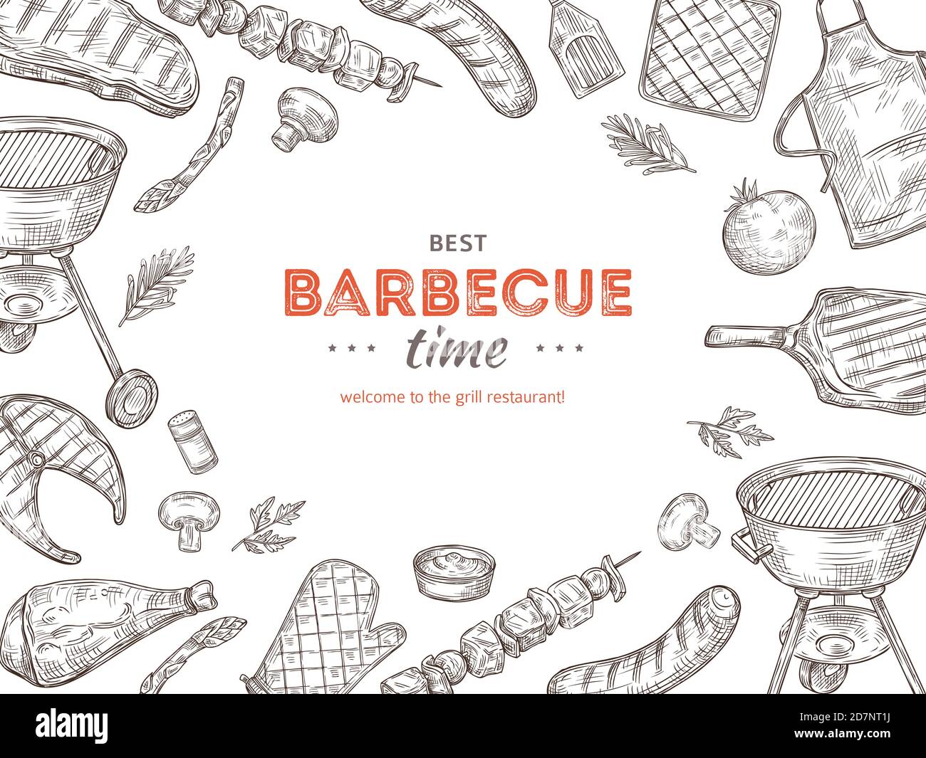 Meat and vegetables illustration Stock Vector Images - Alamy