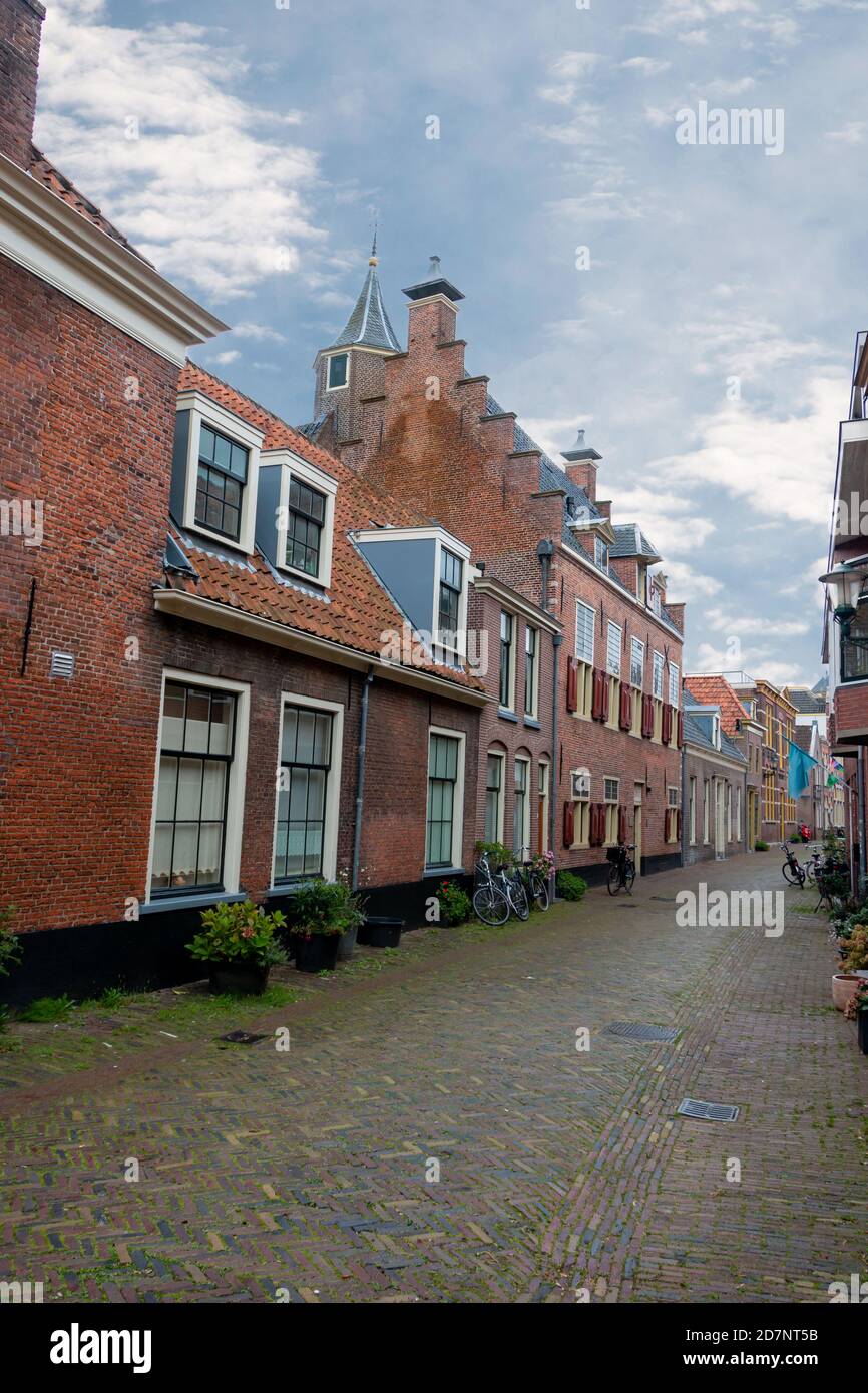Typical Dutch architectural style of the facades of the houses in the ...