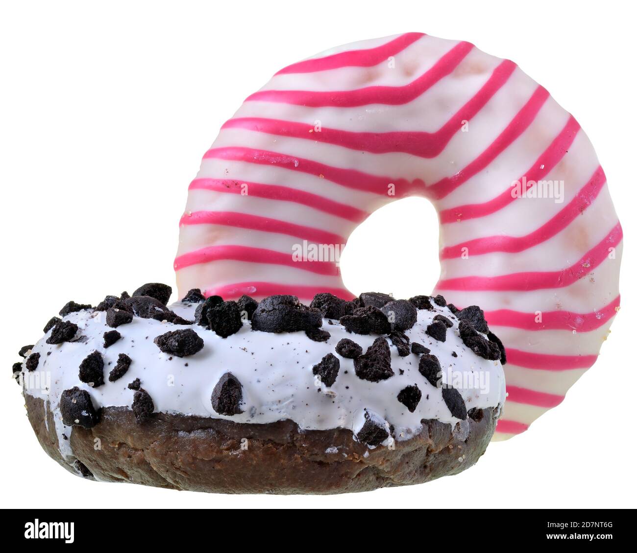 Two donut covered with icing Isolated on white background Stock Photo ...