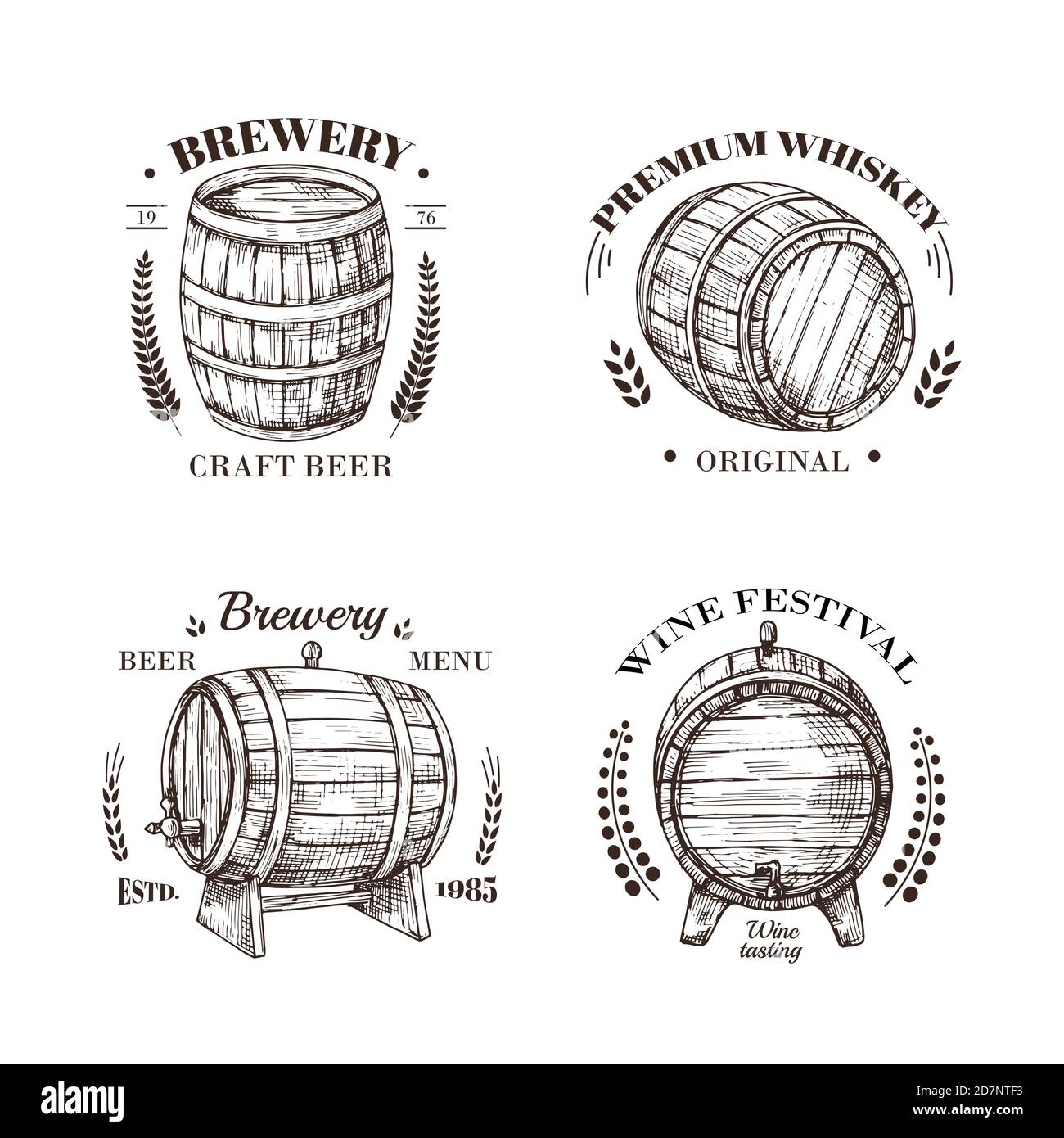 Beer Barrel Keg Stock Vector Images Alamy