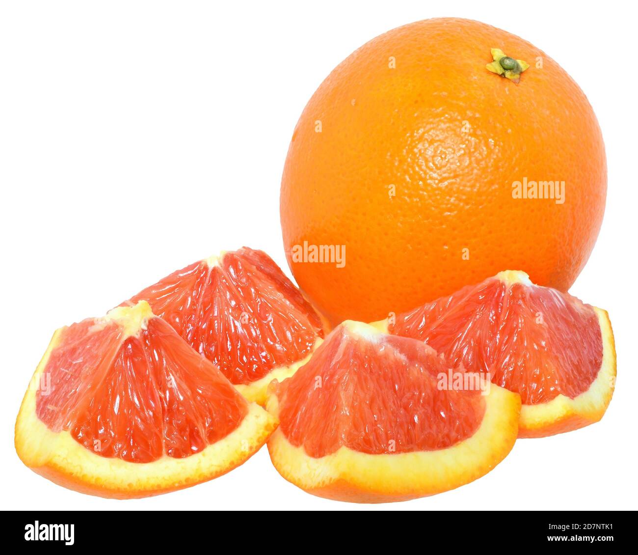 Blood orange slice isolated on a white background Stock Photo - Alamy