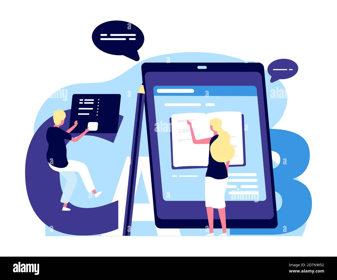 Online courses vector. Education online, examination time concept ...