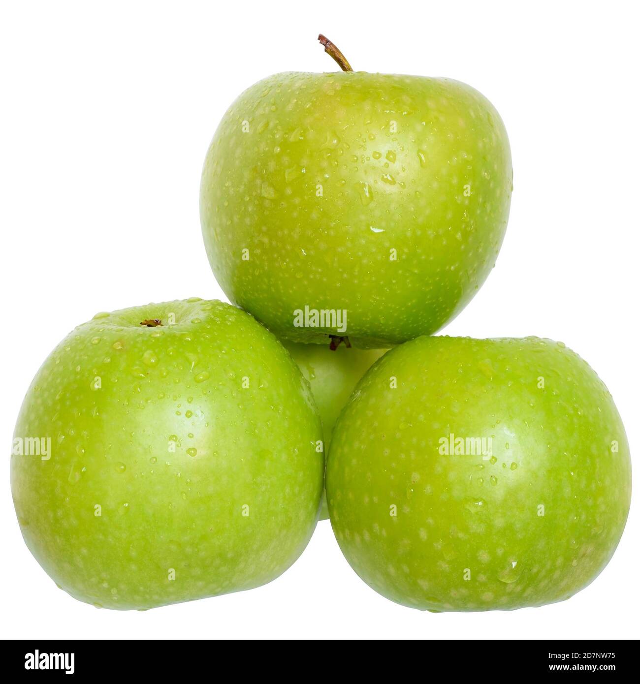 Green apple heap isolated on a white background Stock Photo - Alamy