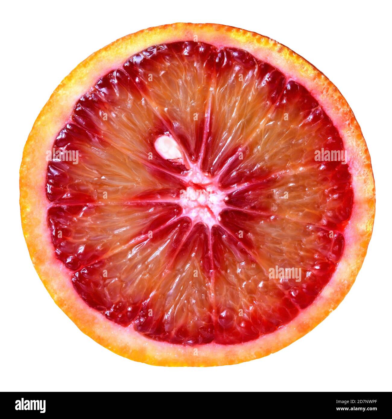 Blood orange cut close up isolated on a white background Stock Photo ...