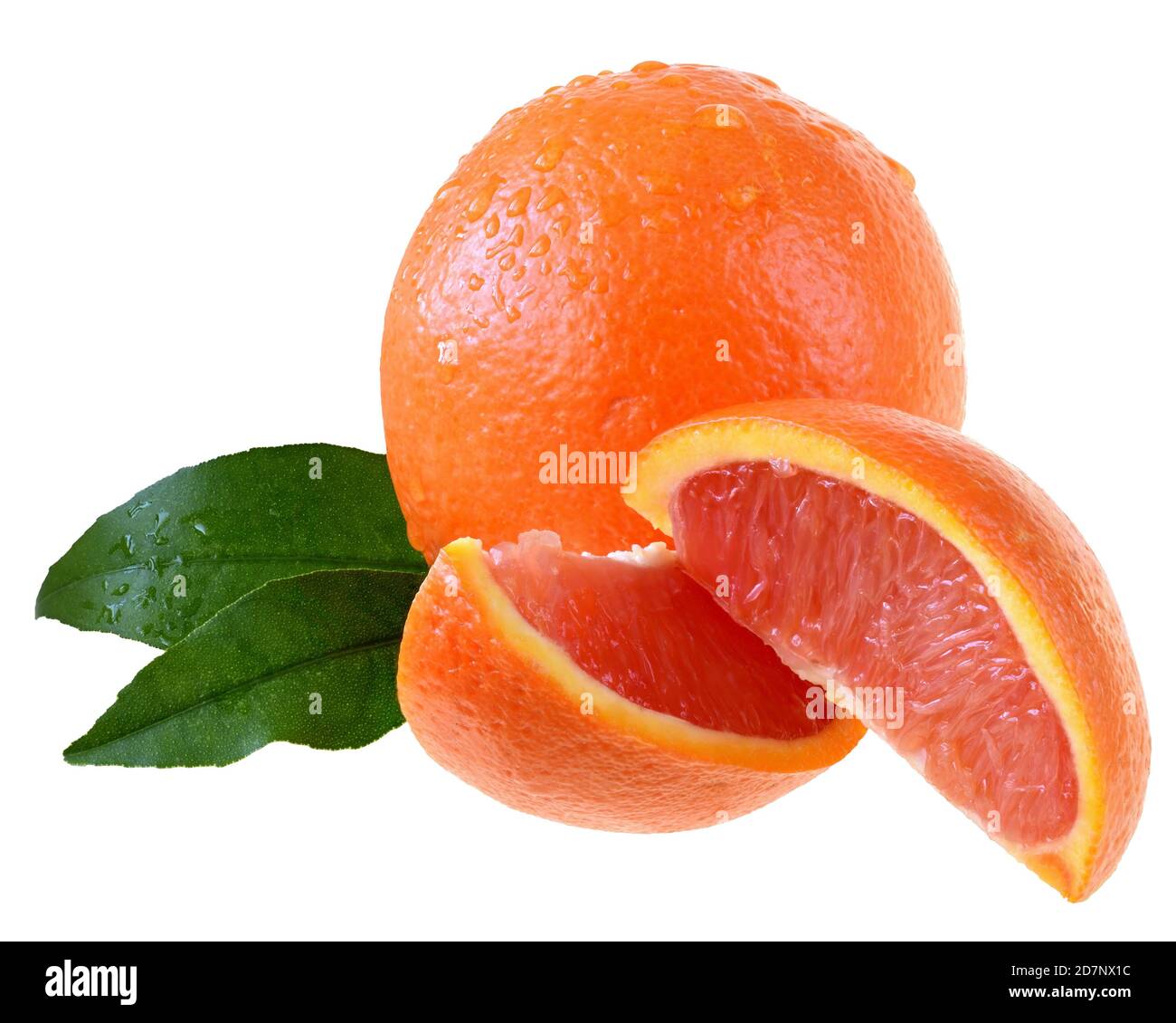 Blood orange slice isolated on a white background Stock Photo - Alamy