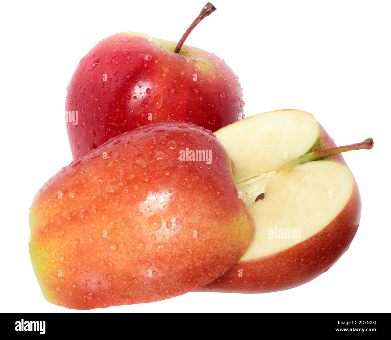 Cut red apple isolated on a white background Stock Photo - Alamy