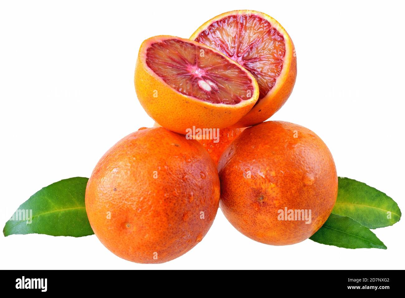 Blood orange slice isolated on a white background Stock Photo - Alamy