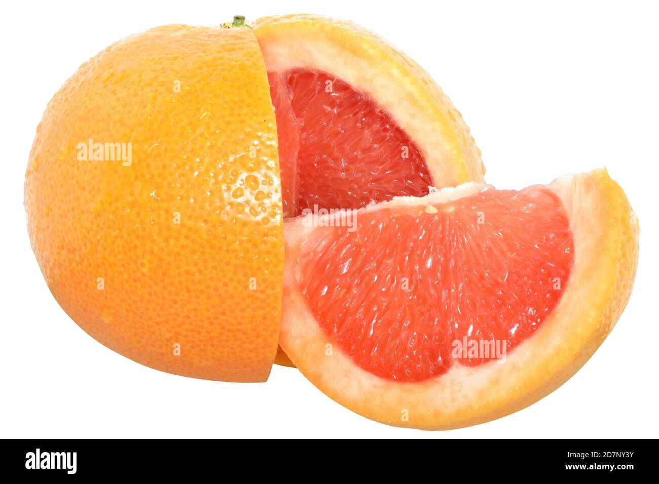 Cut grapefruit close up isolated on white background Stock Photo - Alamy