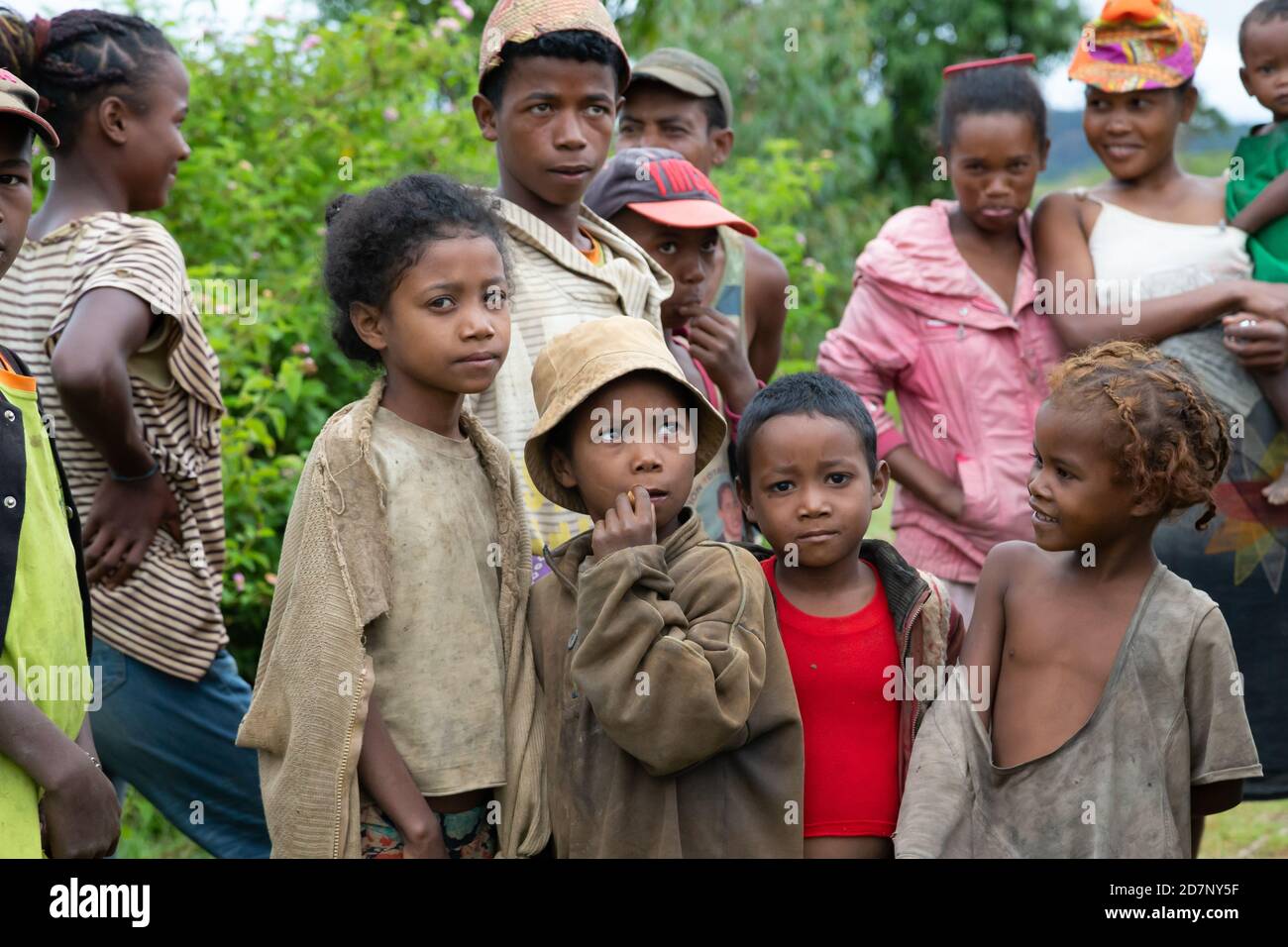 Editorial. The Children at the roadside in Madagascar Stock Photo - Alamy