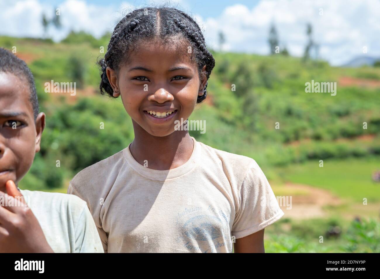 Editorial. The Children at the roadside in Madagascar Stock Photo - Alamy