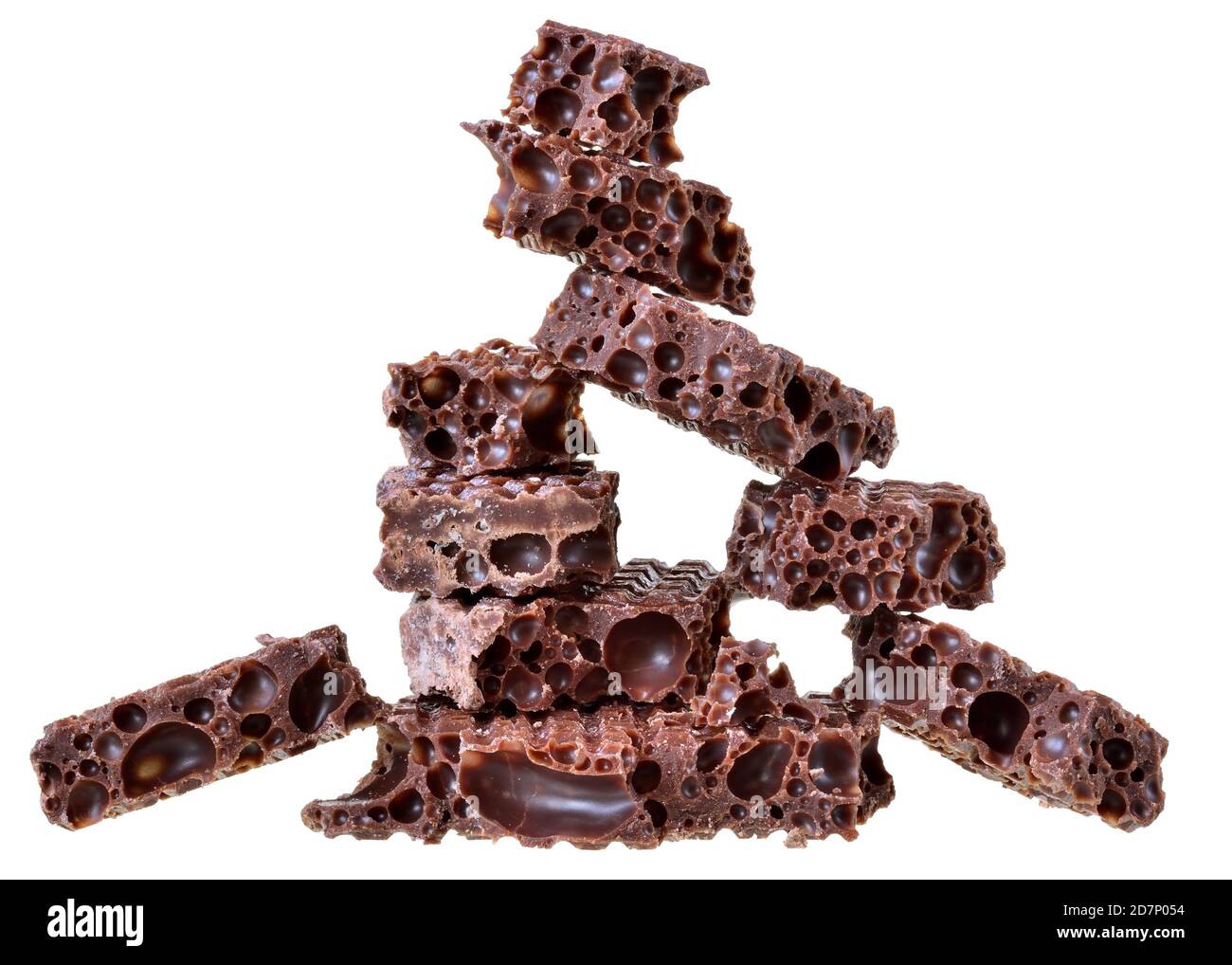 Heap bubble chocolate on a white background Stock Photo - Alamy