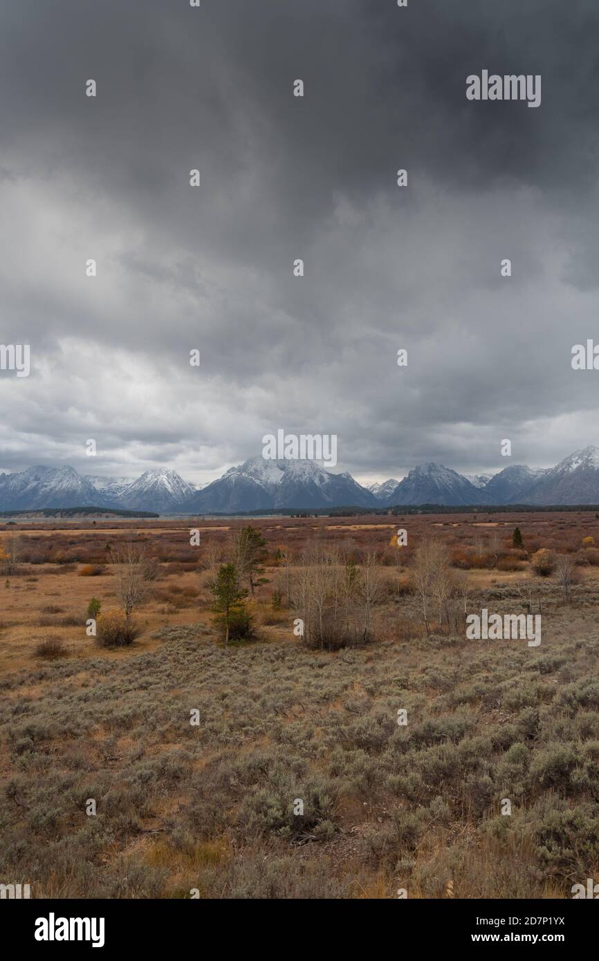 A cloudy fall day in Grand Teton National Park Stock Photo - Alamy