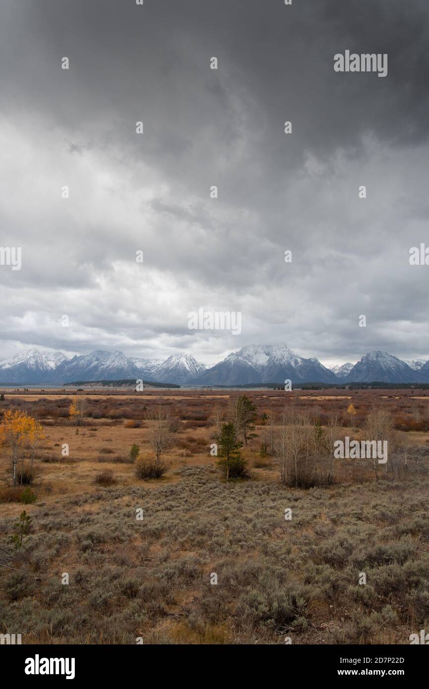 A cloudy fall day in Grand Teton National Park Stock Photo - Alamy
