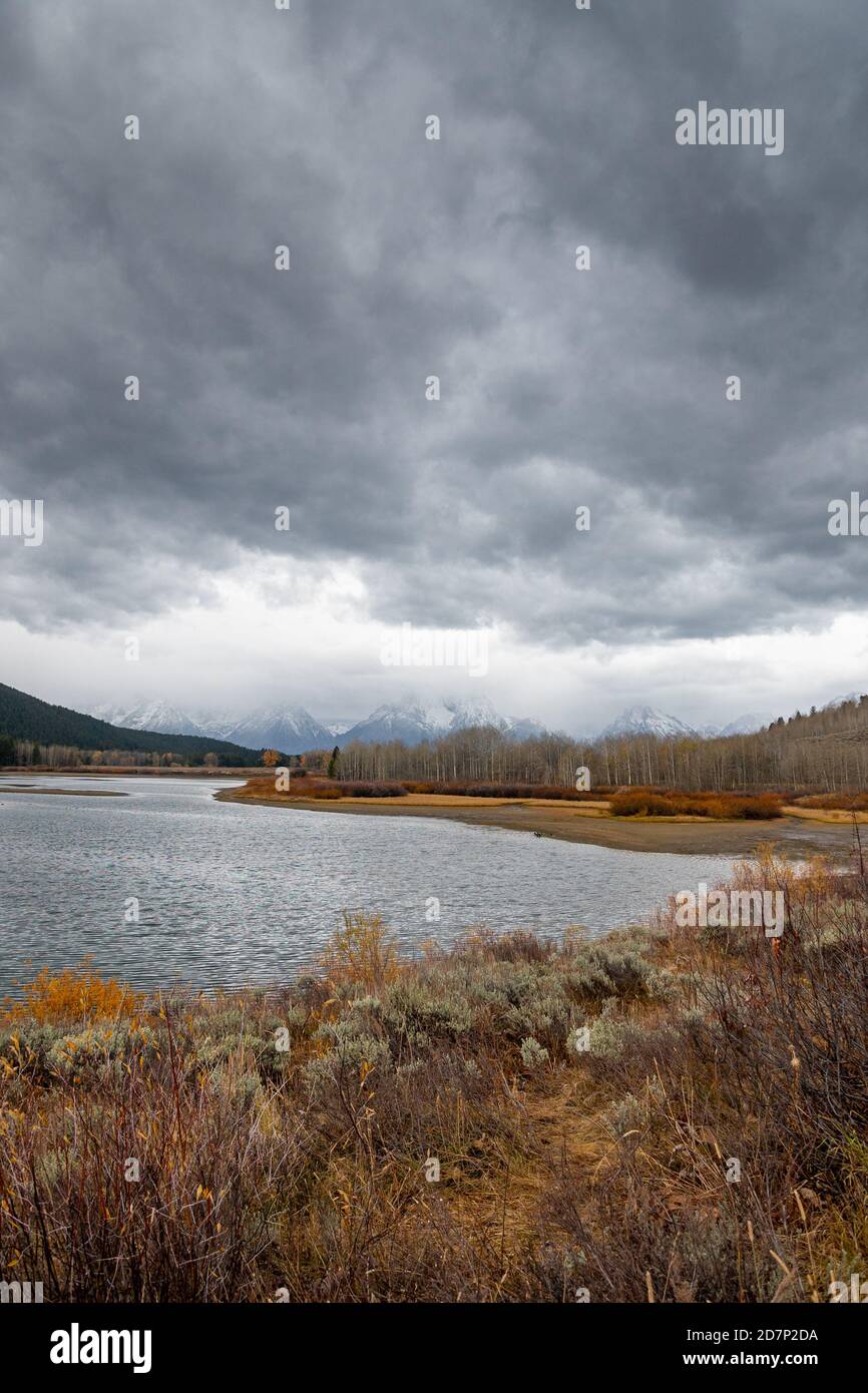 A cloudy fall day in Grand Teton National Park Stock Photo - Alamy