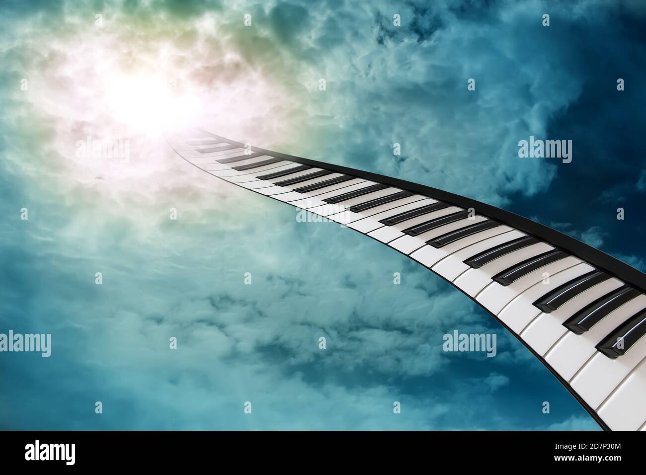 piano keys in moonlight cloudy night Stock Photo - Alamy