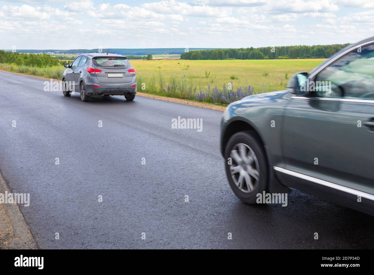cars go on highway in country Stock Photo - Alamy