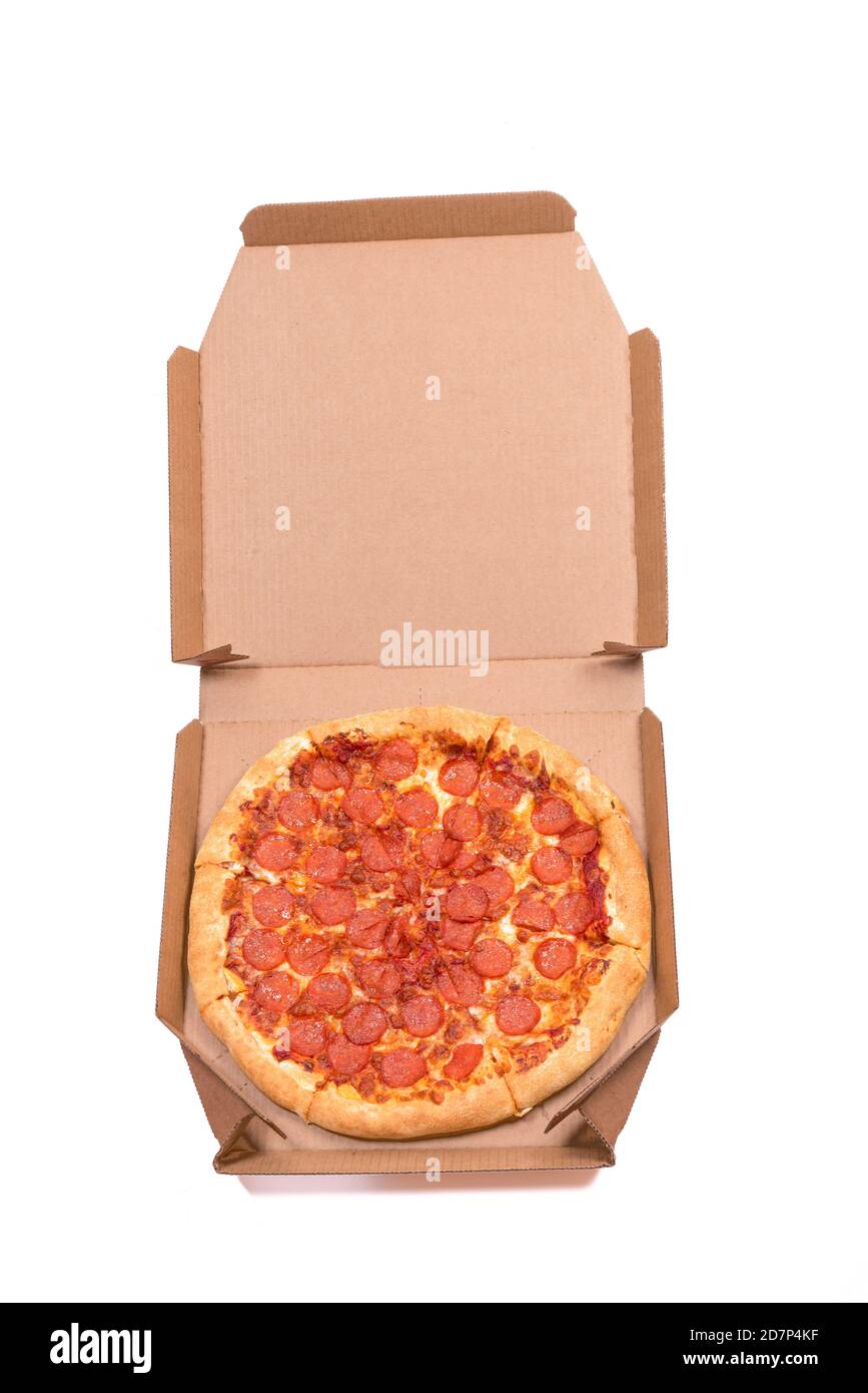 Pizza box in top view Cut Out Stock Images & Pictures - Alamy