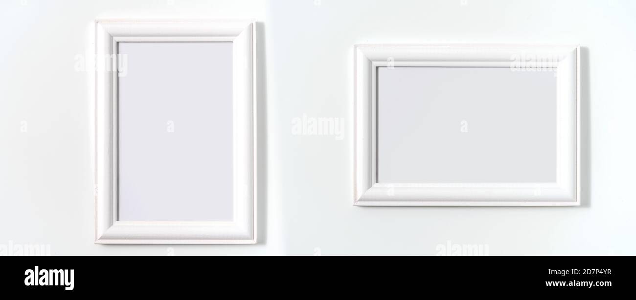 Photo frame portrait in white background Stock Photo - Alamy