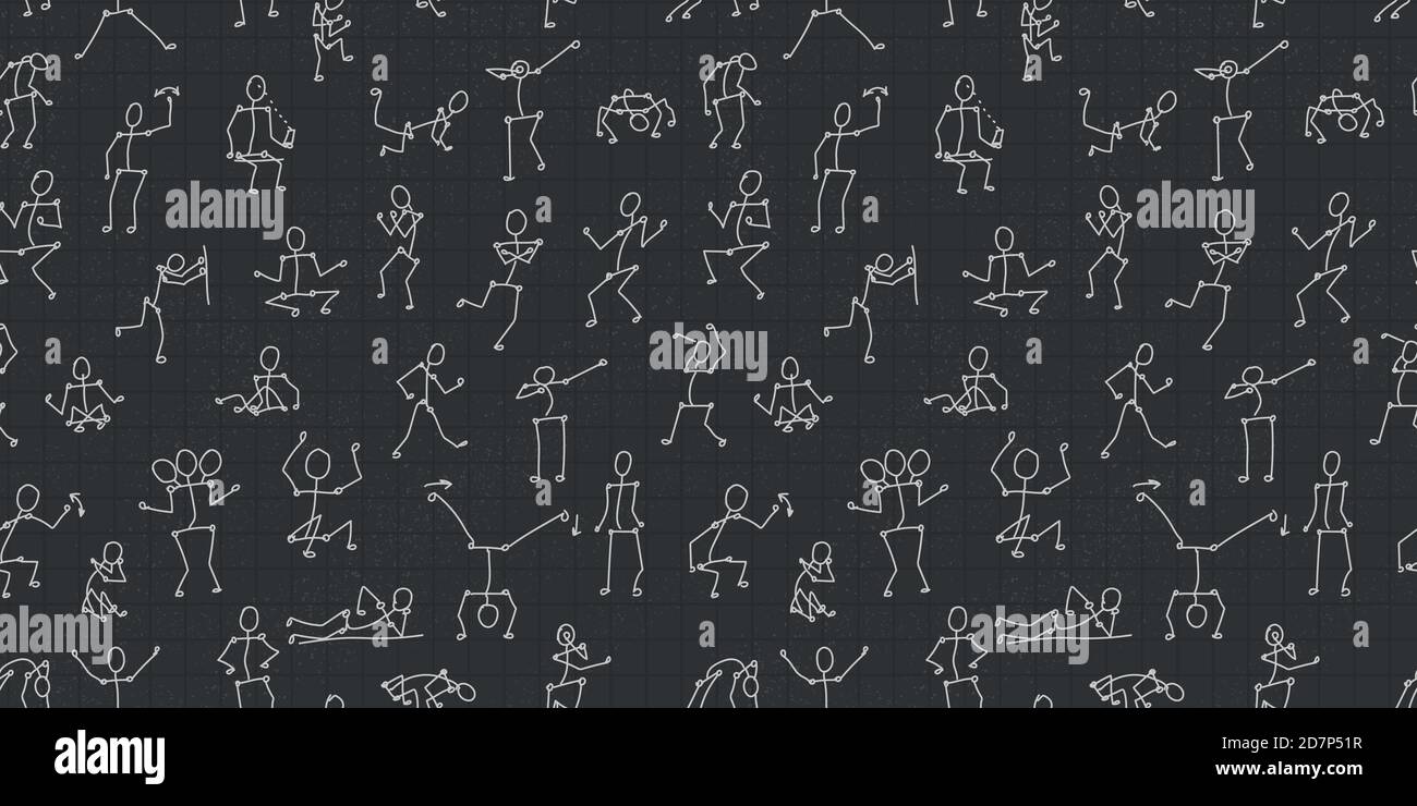 white vector seamless pattern with people human bodies in different ...