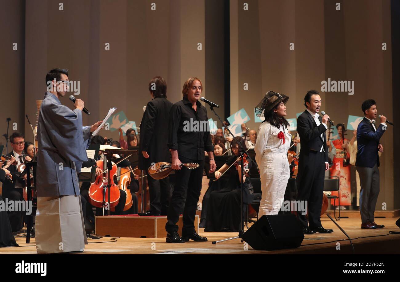 Nagoya, Japan. 24th Oct, 2020. Musicians sing together in different ...