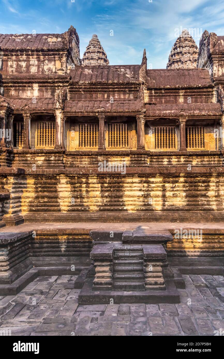 The archaeological ruins of Angkor Wat Temple near Siem Reap, Cambodia ...