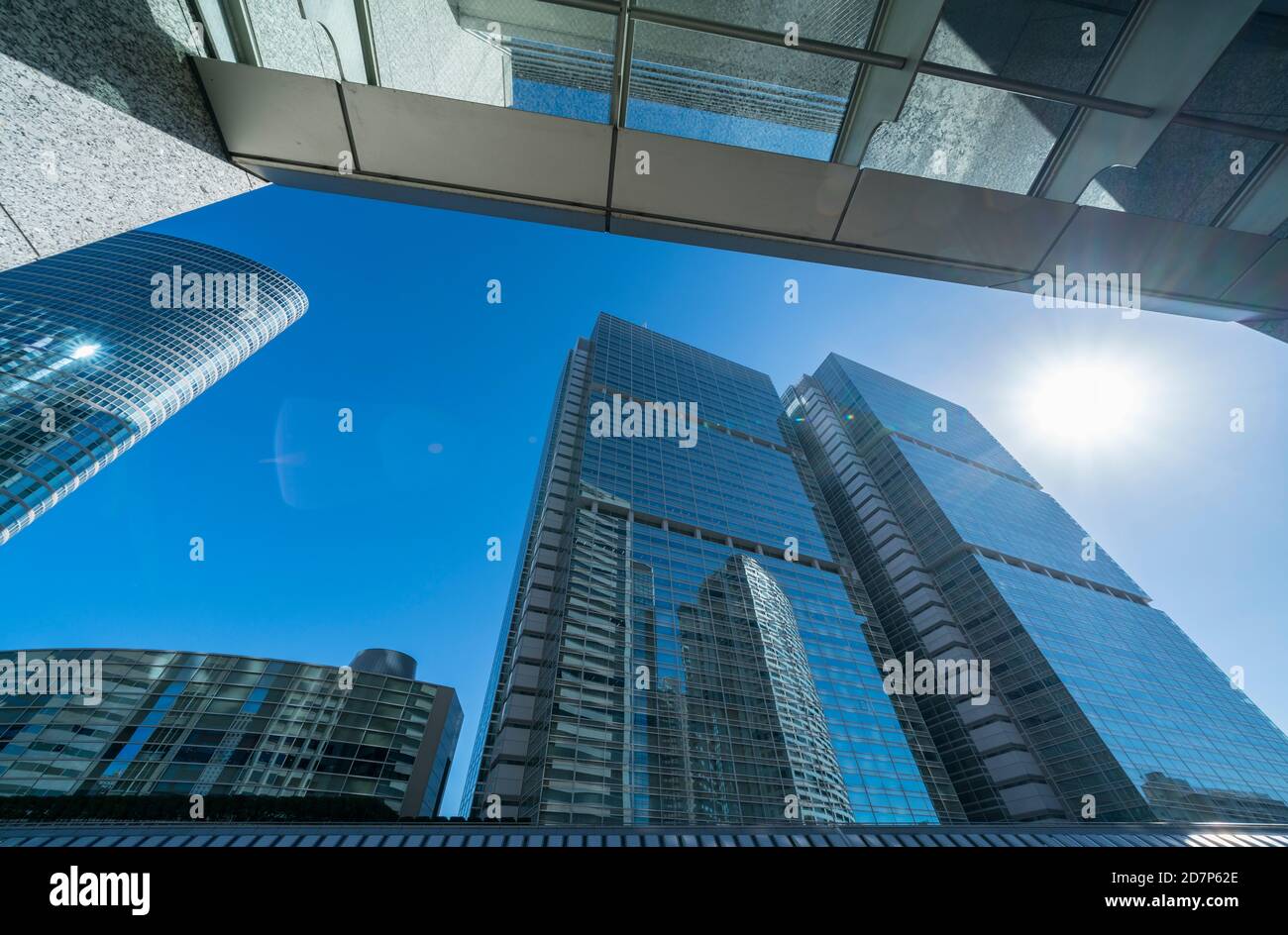 Shinagawa Intercity high-rise buildings in the blue sky at Shinagawa ...