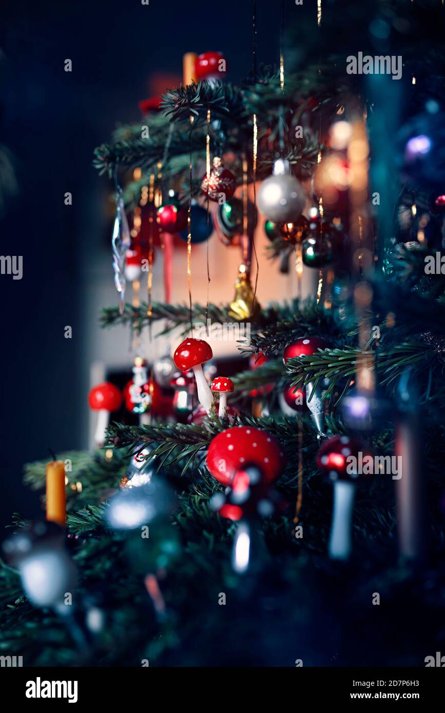 Detail of a Christmas tree Stock Photo - Alamy