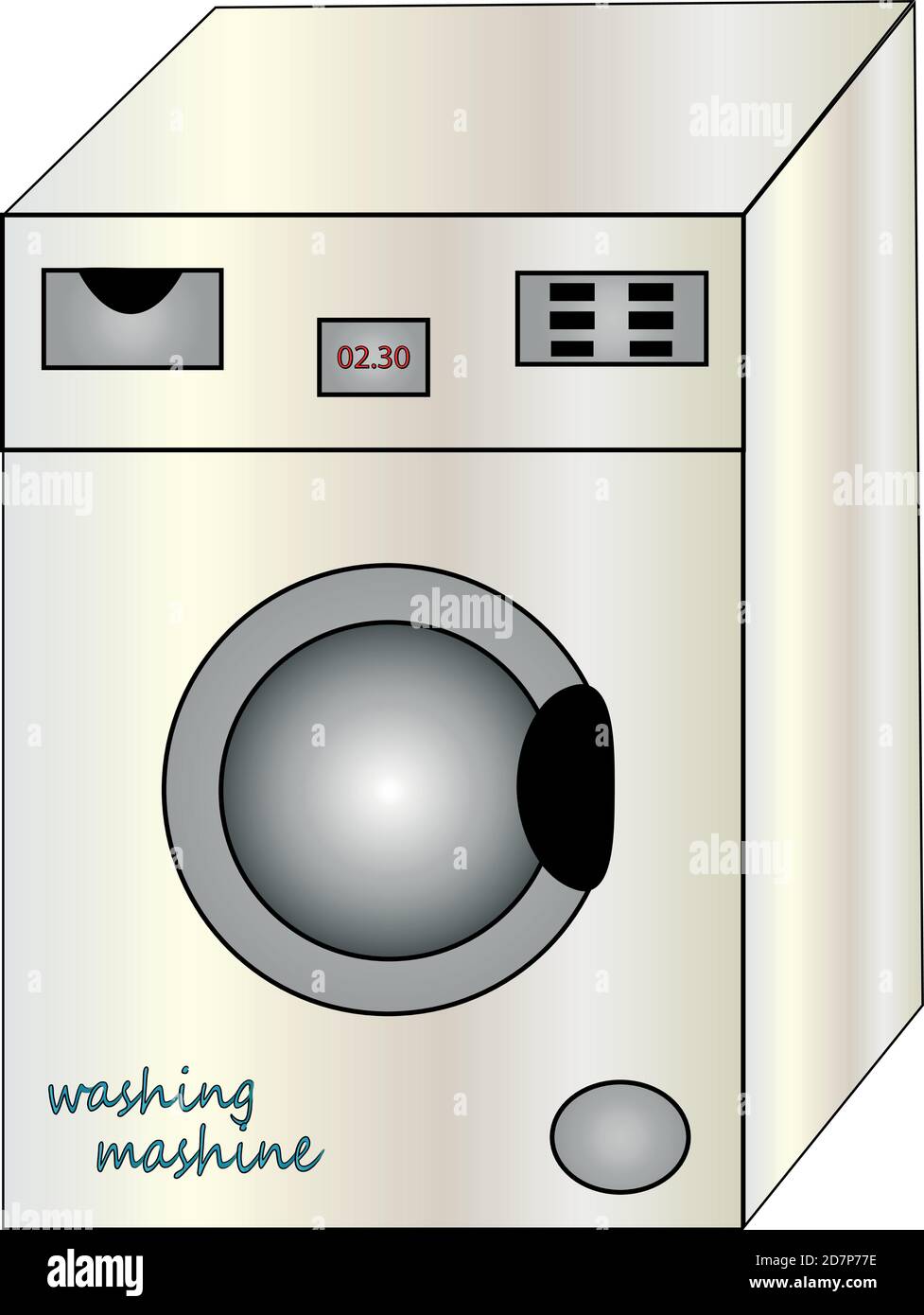 Drawn washing machine on a white background Stock Vector Image & Art ...