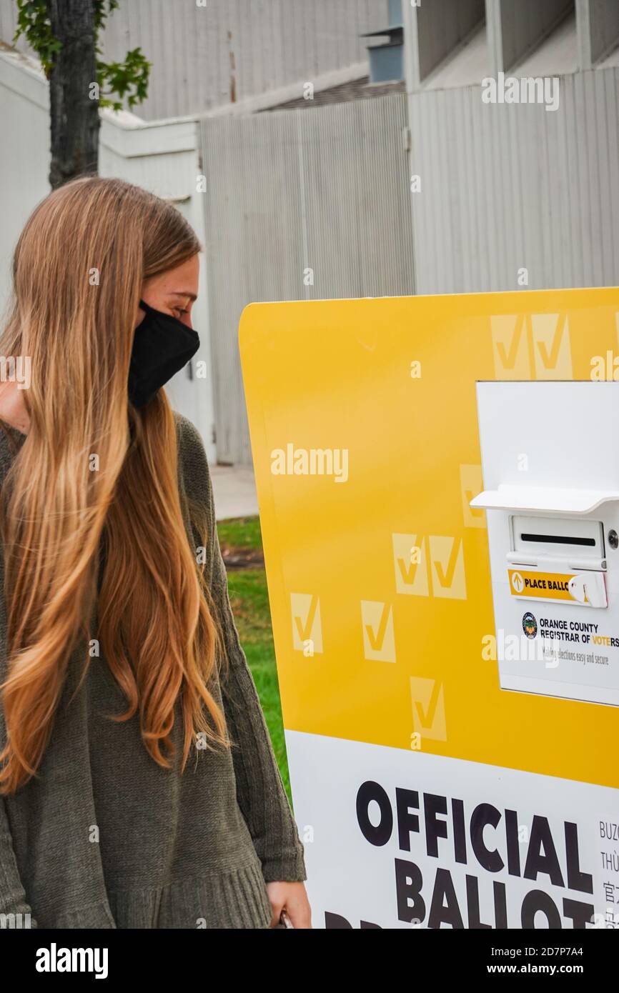 American female voting drop box hi-res stock photography and images - Alamy