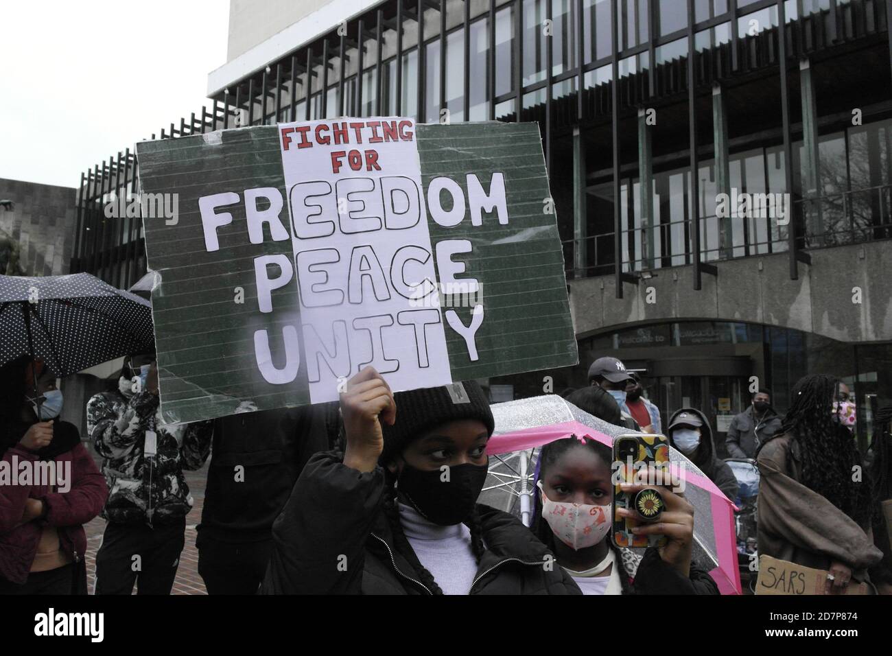 Newcastle upon Tyne, UK, 24 October, Nigeria #EndSARS Protest at Civic ...