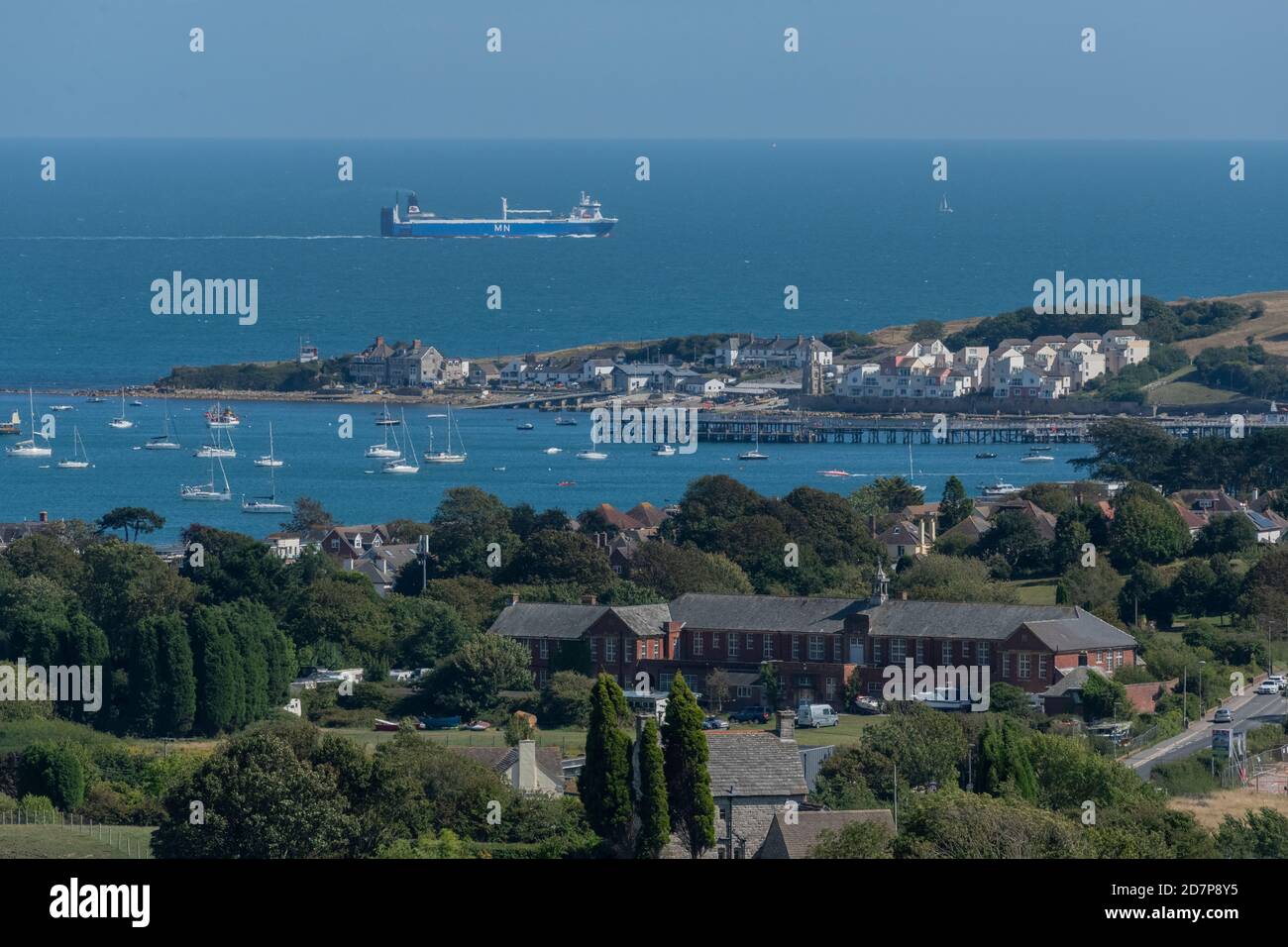 Swanage from Ballard Down, Dorset Stock Photo - Alamy