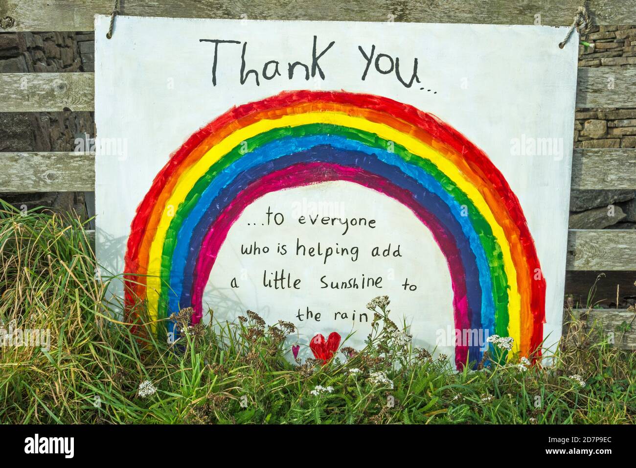 'Thank you to everyone who is helping add a little sunshine' message ...