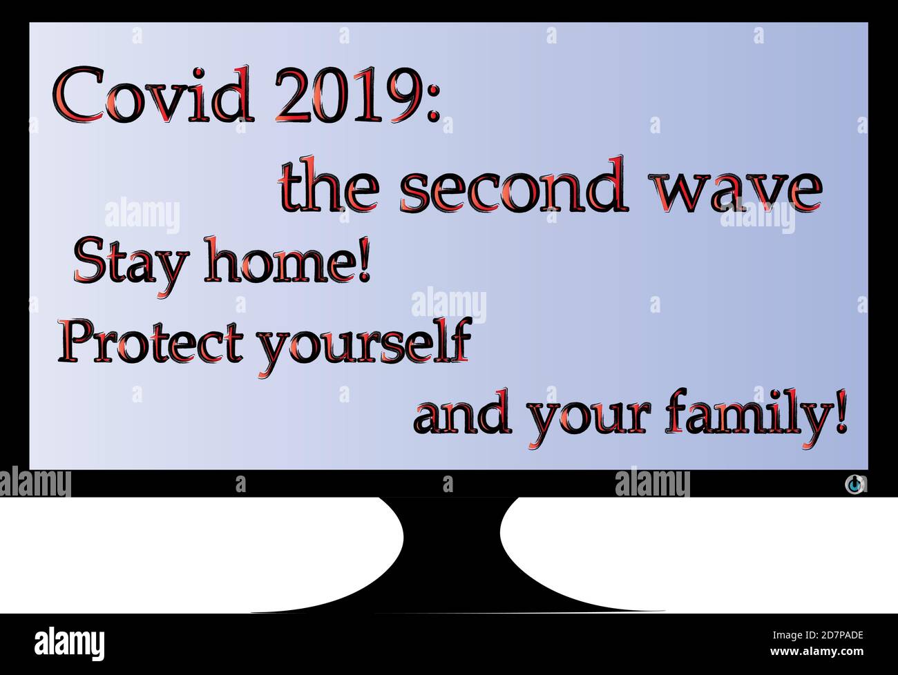 Stay home lettering in TV monitor frame Stock Vector Image & Art - Alamy
