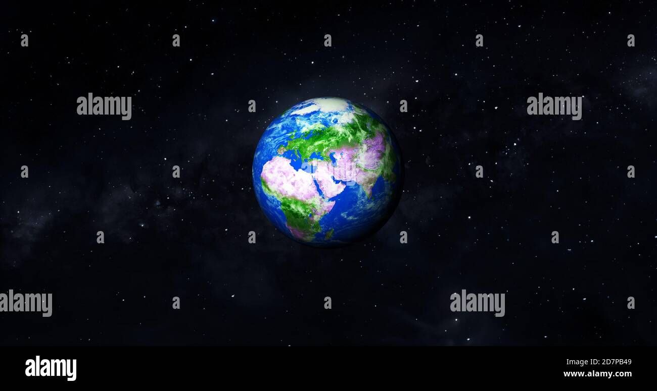 3d rendered photo realistic earth planet. Beautiful green earth planet ...