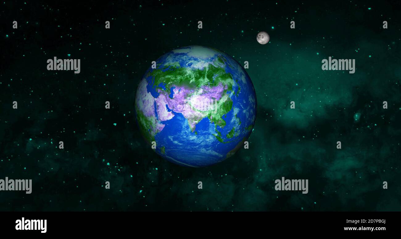 3d rendered photo realistic earth planet. Beautiful green earth planet ...