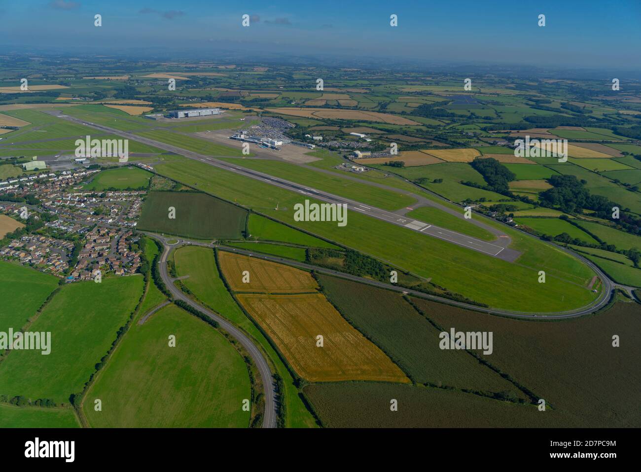 Aerial views of Cardiff International Airport in the Vale of Glamorgan ...