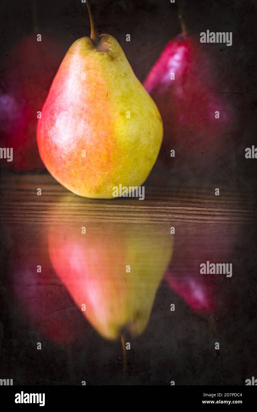 table top collection of Pears, Red Anjou, Bosc, and Comic Stock Photo ...