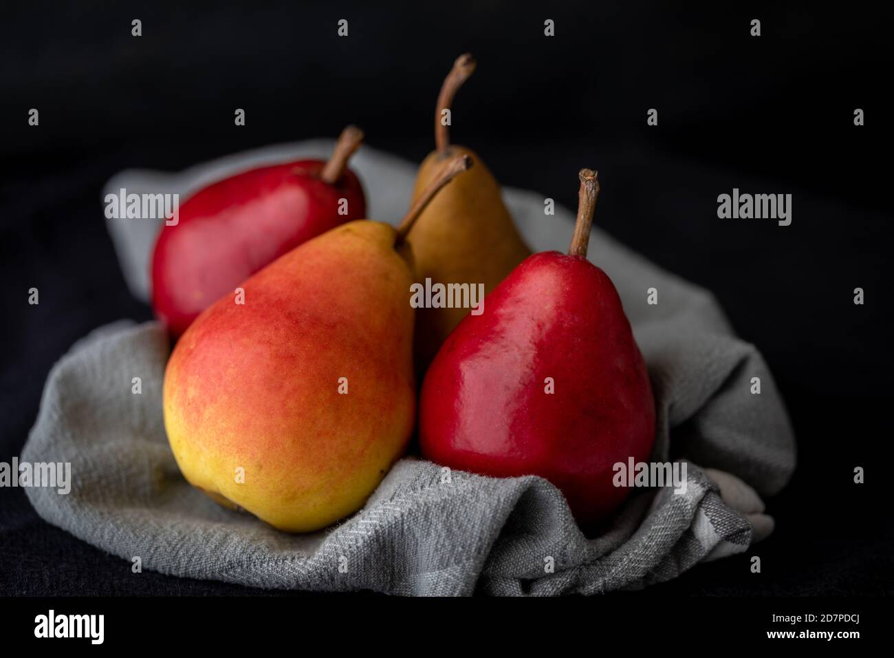 tabletop collection of Pears, Red Anjou, Bosc, and Comic Stock Photo ...