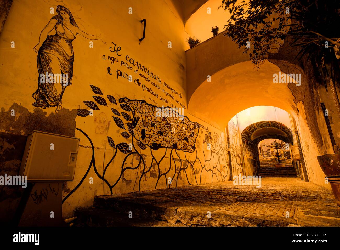 Street at Night, Salerno, Italy Stock Photo - Alamy