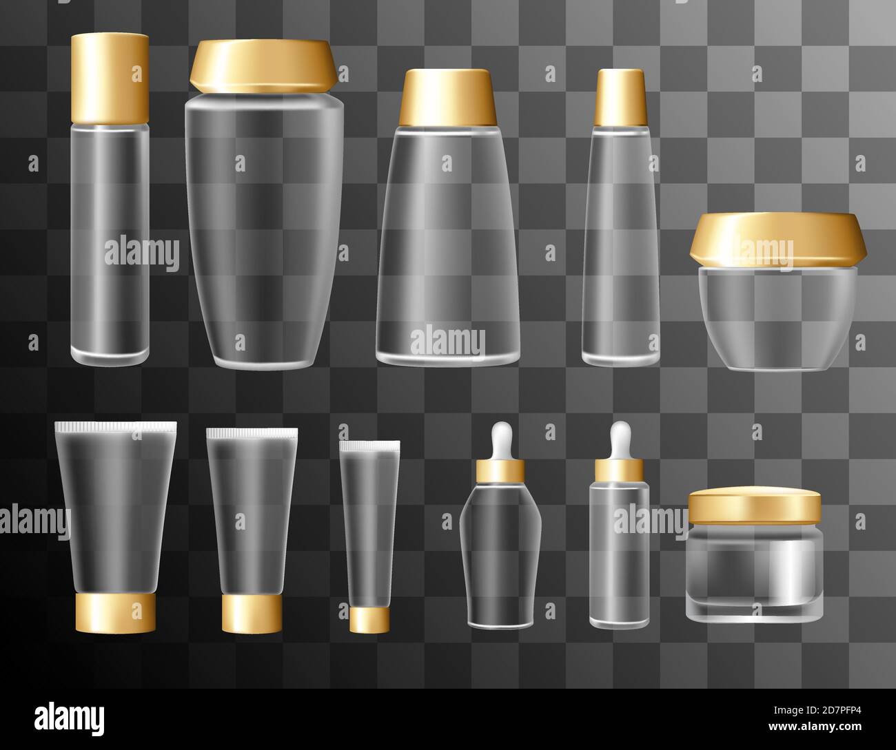 Set vector blank templates of empty and clean transparent plastic ...