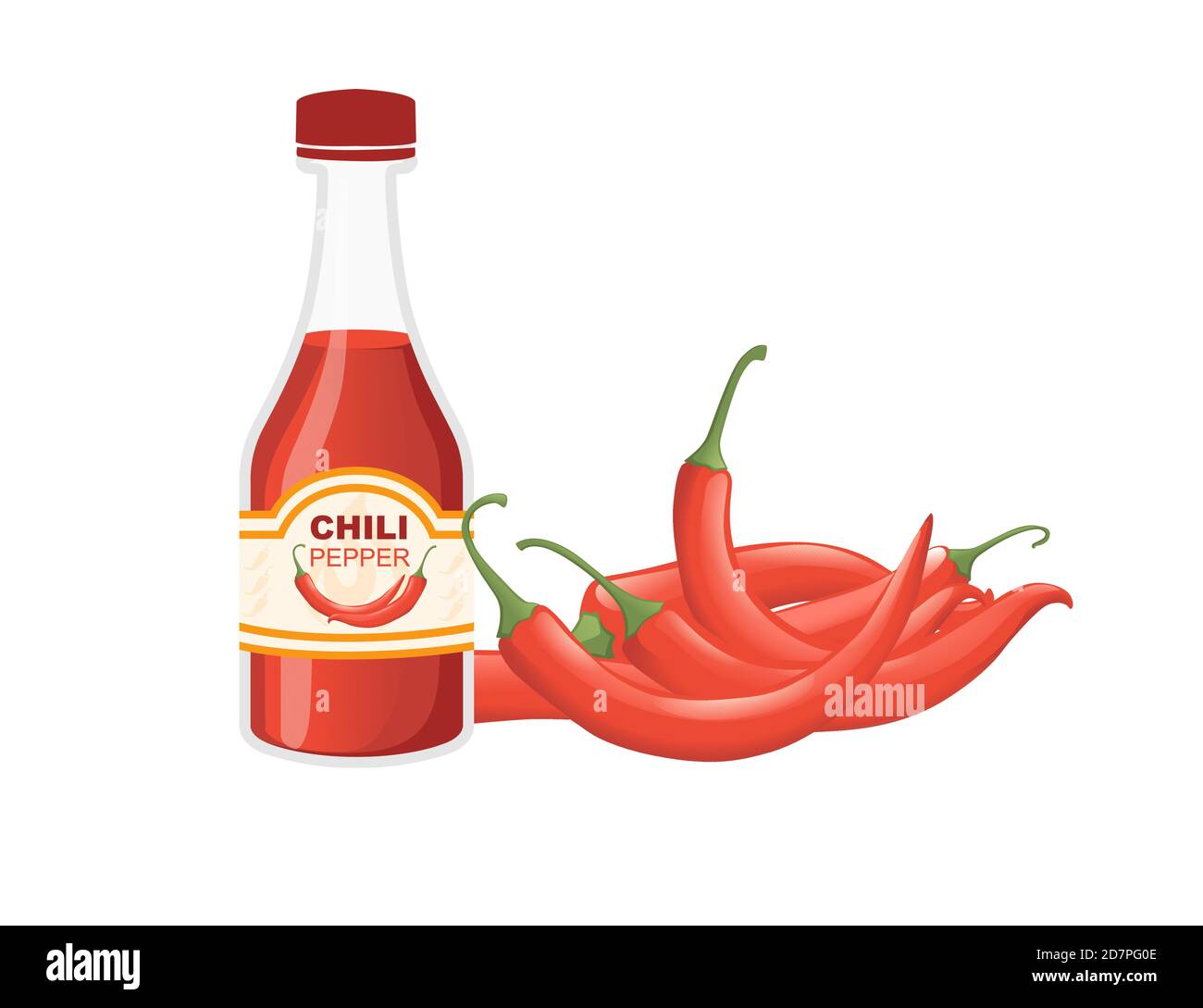 Extreme hot chili pepper sauce spicy ingredient for food flat vector ...