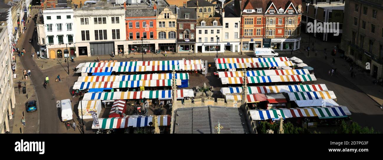 Rooftop view over Cambridge City, from Great St Marys Church tower ...